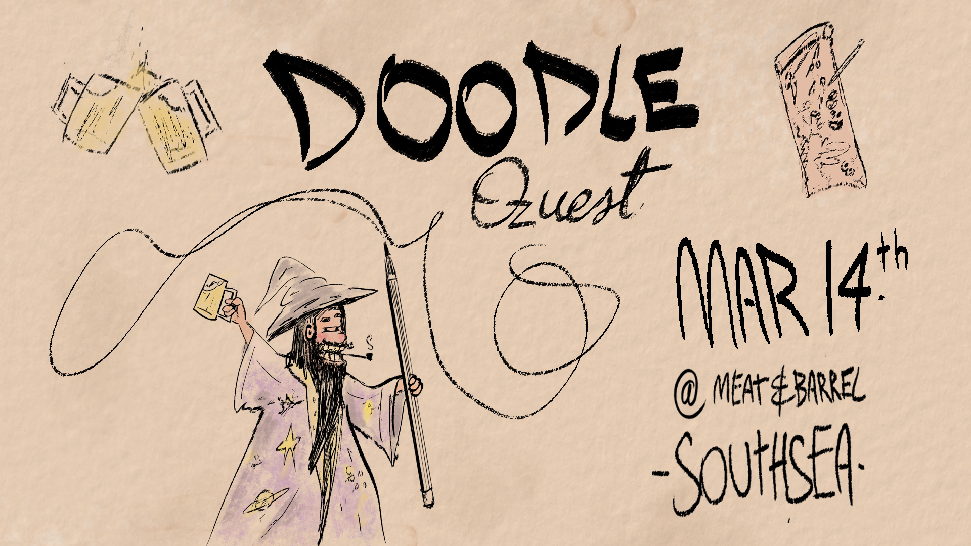 Doodle Quest Nights at Meat & Barrel | Strong Island